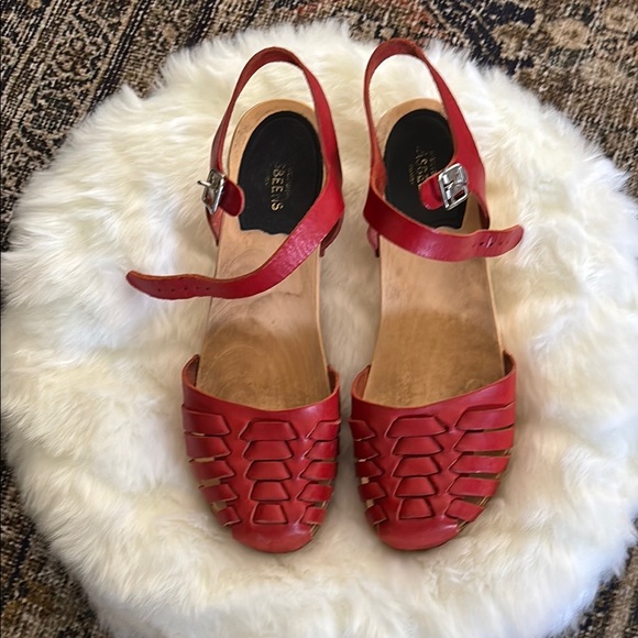 Swedish Hasbeens | Shoes | Swedish Hasbeens Woven Wooden Clog Sandal ...